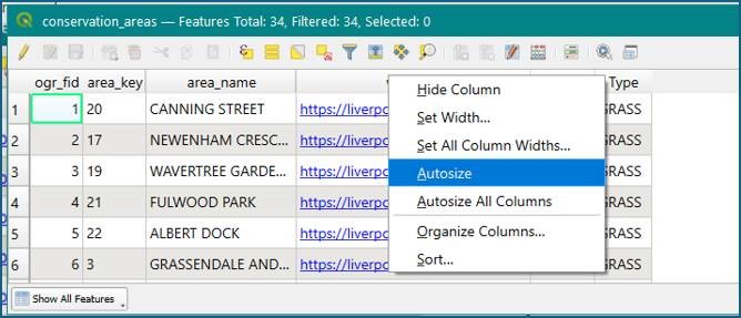 QGIS – Autosize Columns – ARKANCE UK Community