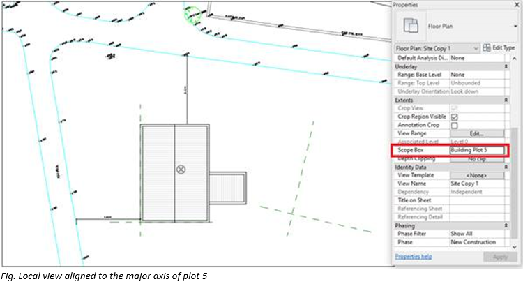 Using scope box to set a local block plan within a large Revit site ...