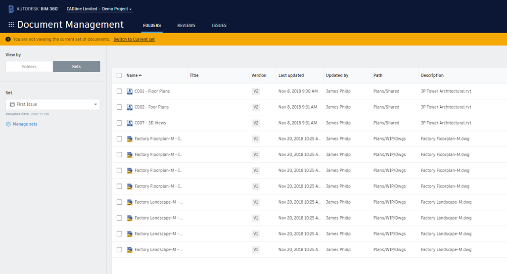 BIM 360 Docs, Sets Feature – ARKANCE UK Community