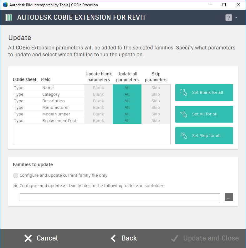 Revit 2019 - Cobie Family Setup Tool – ARKANCE UK Community