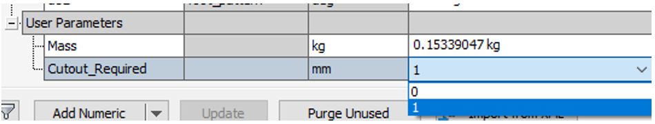 Inventor - Control part feature suppression using parameters – ARKANCE UK Community