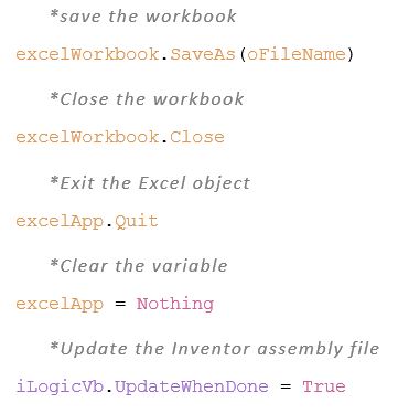 Exporting data into Excel from Inventor using iLogic – ARKANCE UK Community