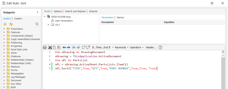 Inventor - Parts list sorting (iLogic) – ARKANCE UK Community