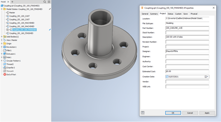 Inventor - Creating and using model states in the part environment ...