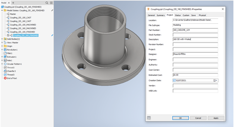 Inventor - Creating and using model states in the part environment ...