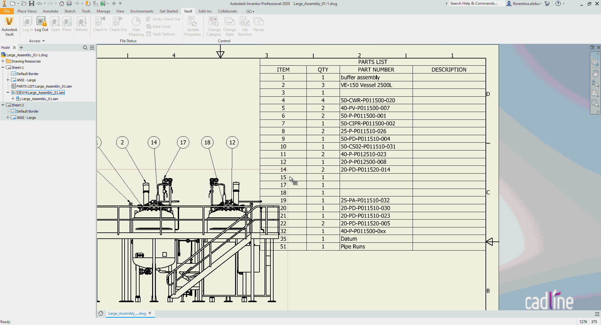 Inventor - Splitting a table between drawing sheets – ARKANCE UK Community