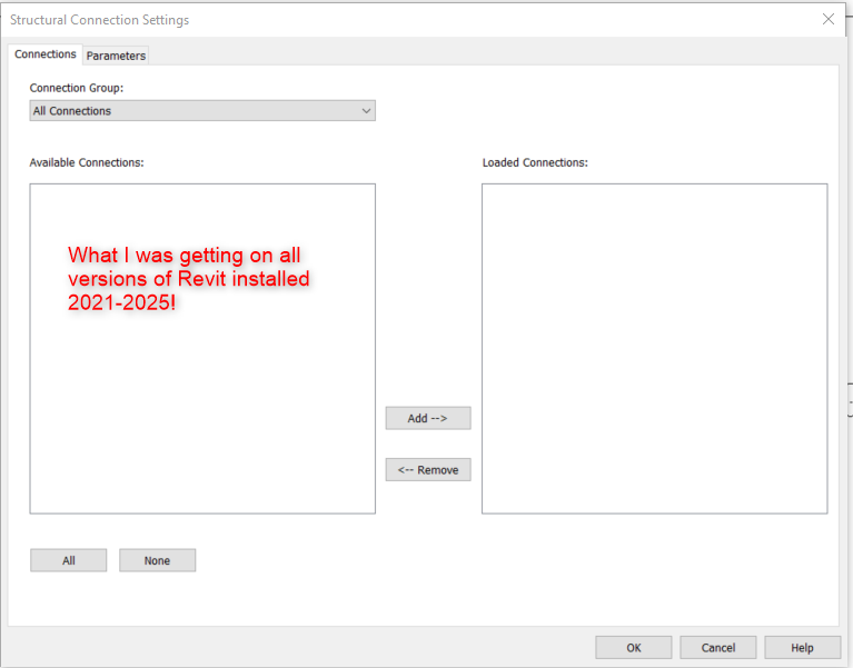 Revit 2025 – Steel Connection Details Not Listed or Unavailable ...