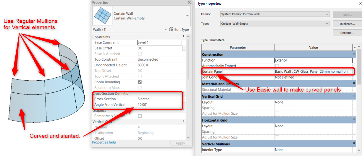 Revit TIP: Creating Sloped Curved Curtain Wall Elements – ARKANCE UK ...