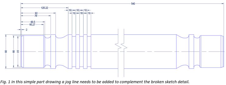 AutoCAD – Jog a dimension line, in an indicative detail document ...