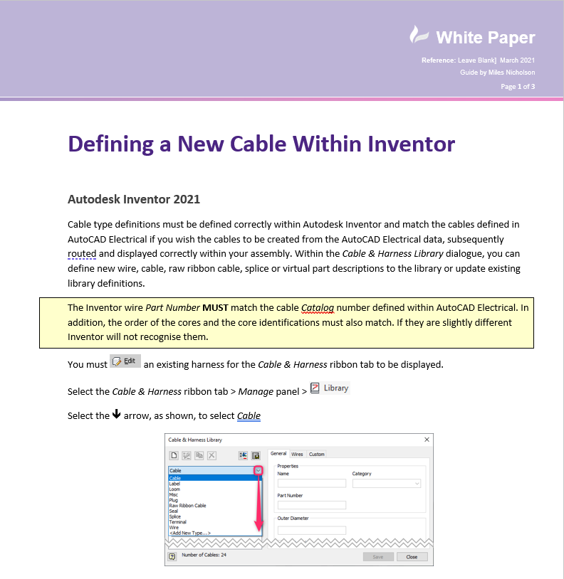 Autodesk Inventor 2021 - Defining a New Cable Within Inventor – ARKANCE ...
