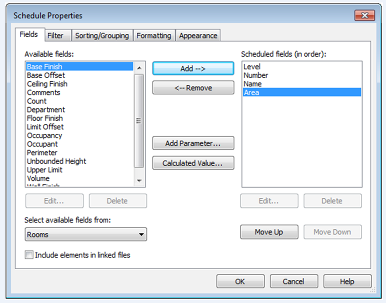 Revit 2021: Revit Schedule Properties – ARKANCE UK Community