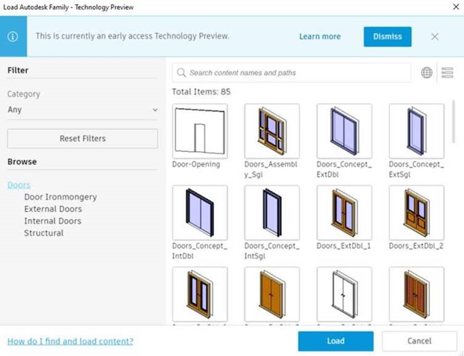 New way of loading content in Revit 2021.1 – Technology Preview ...