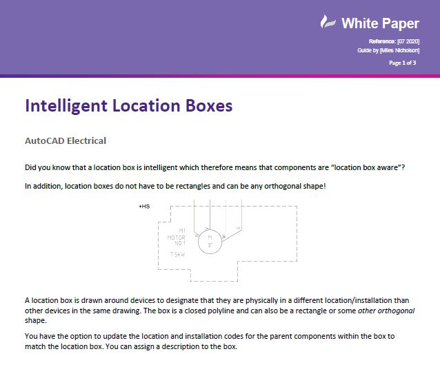 AutoCAD Electrical 2021 – Intelligent Location Boxes – ARKANCE UK Community