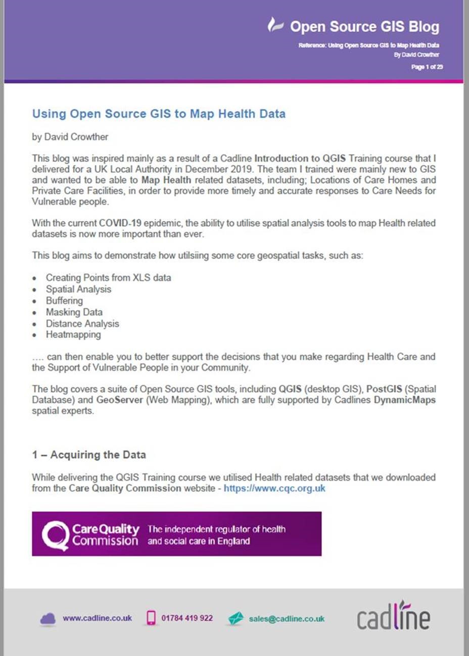 Open Source GIS – Mapping Health Care Data – ARKANCE UK Community