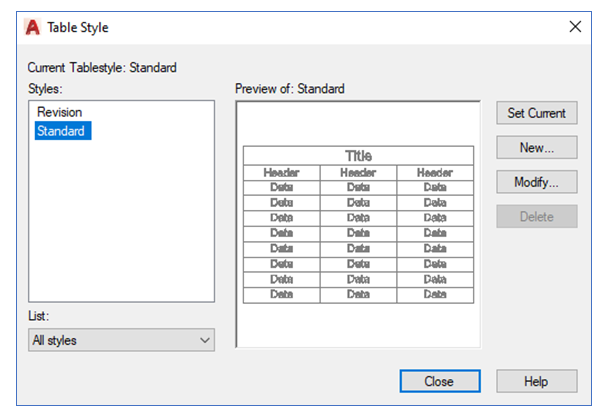 AutoCAD 2021 - Table Styles – ARKANCE UK Community