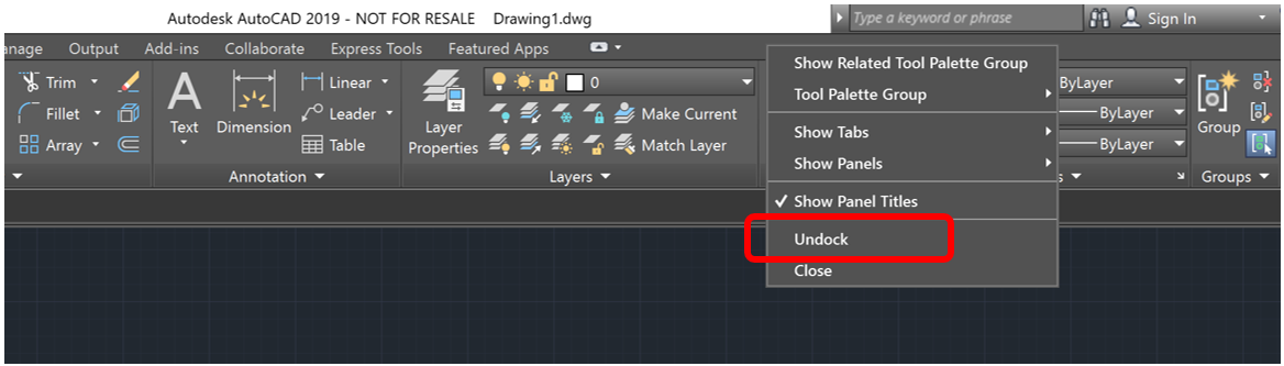 AutoCAD - Undocking the “Ribbon” Menu – ARKANCE UK Community
