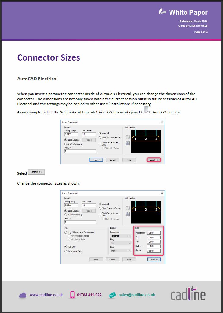 AutoCAD Electrical 2018 – Connector Sizes – ARKANCE UK Community
