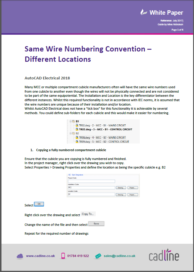AutoCAD Electrical 2018 - Same Wire Numbering Convention-Different ...