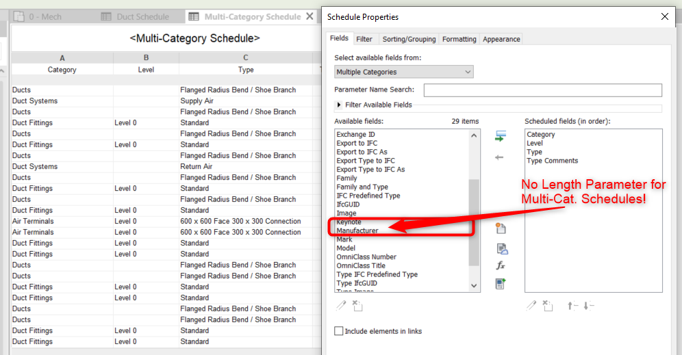 Revit Tip – Need length parameter in a MEP Multi-Category Schedule? – Arkance Systems UK